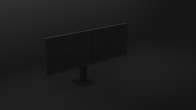 Dual Monitor 3D Model in Computer 3DExport