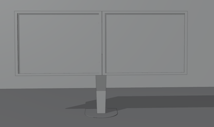 Dual Monitor 3D Model in Computer 3DExport
