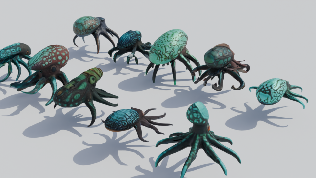 BioLume OctoPack Deep Sea Delights 3D Model in Squid 3DExport