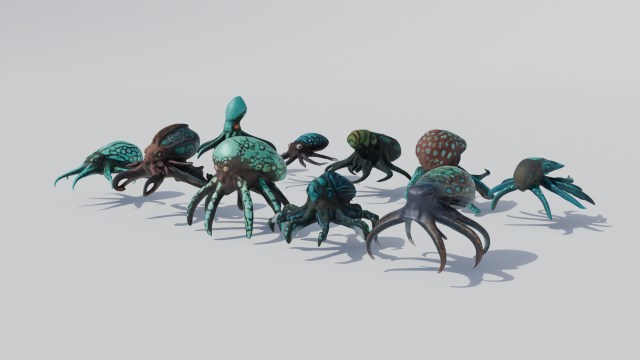 BioLume OctoPack Deep Sea Delights 3D Model in Squid 3DExport
