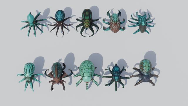 BioLume OctoPack Deep Sea Delights 3D Model in Squid 3DExport