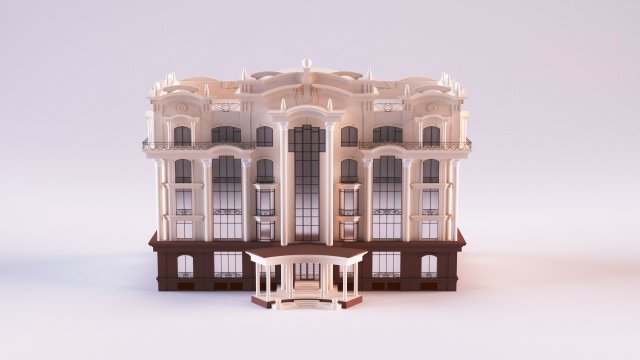 Classic Building 3D Model in Buildings 3DExport