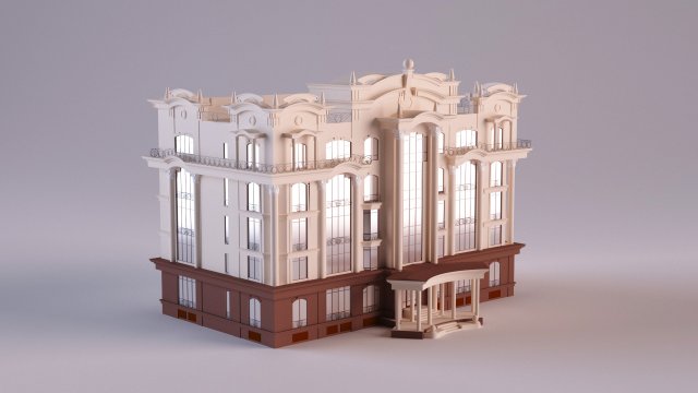 Classic Building 3D Model in Buildings 3DExport
