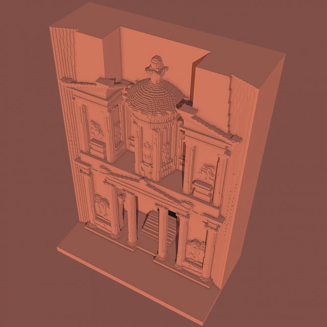 Voxel Treasury of Petra 3D Model in Landmarks 3DExport