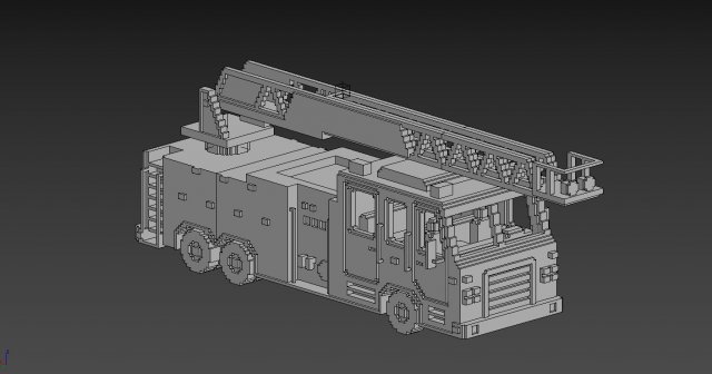 Voxel Fire Truck 3D Model in Truck 3DExport
