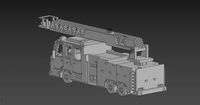 Voxel Fire Truck 3D Model in Truck 3DExport