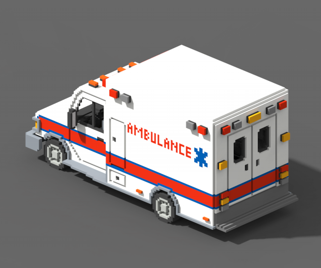 Voxel Ambulance 3D Model in Truck 3DExport