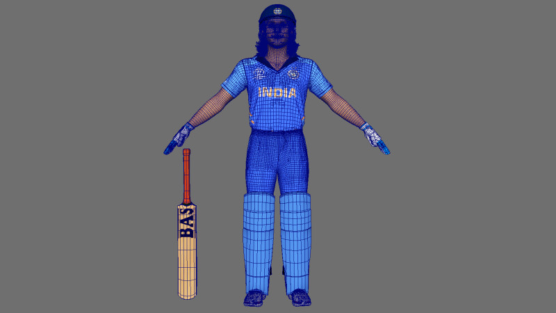 Cricket Batsman Dhoni 3D Model in Man 3DExport