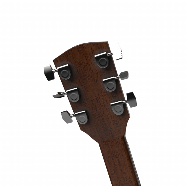 Acoustic Guitar 3D Model in Guitar 3DExport