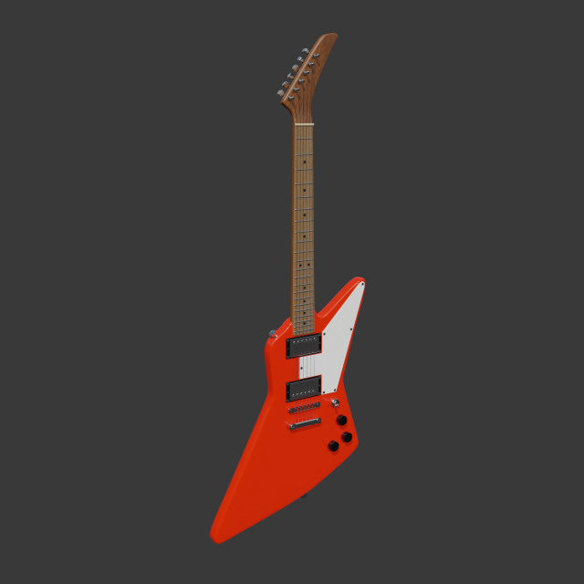 Electro guitar Explorer 3D Model in Guitar 3DExport