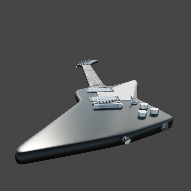 Electro guitar Explorer 3D Model in Guitar 3DExport