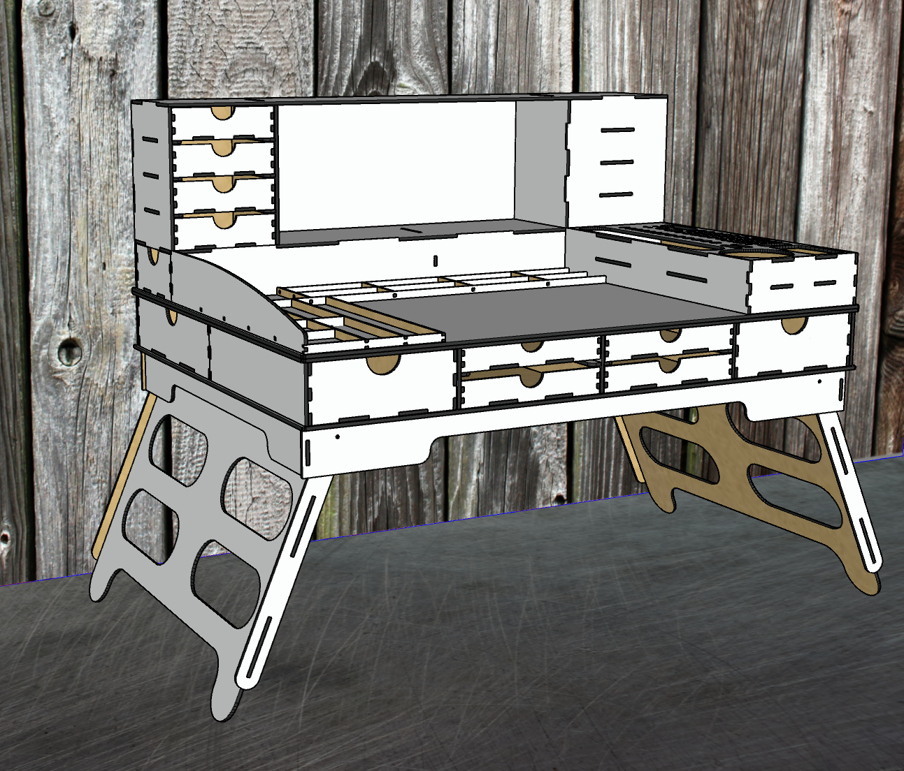 Portable workstation 3D Model in Desk 3DExport