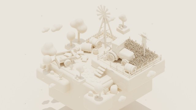 Stylized Wheat Field Environment pack Low-poly 3D Model in Landscapes ...