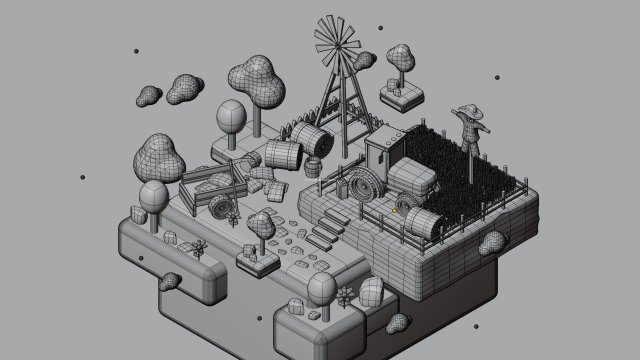 Stylized Wheat Field Environment pack Low-poly 3D Model in Landscapes ...