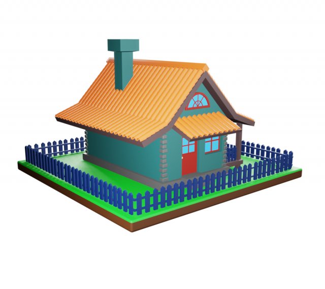Cartoon house 3D Model in Buildings 3DExport