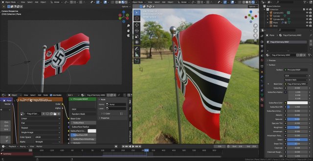 Animated German WW2 Flag Pack 3D Model in Environment 3DExport