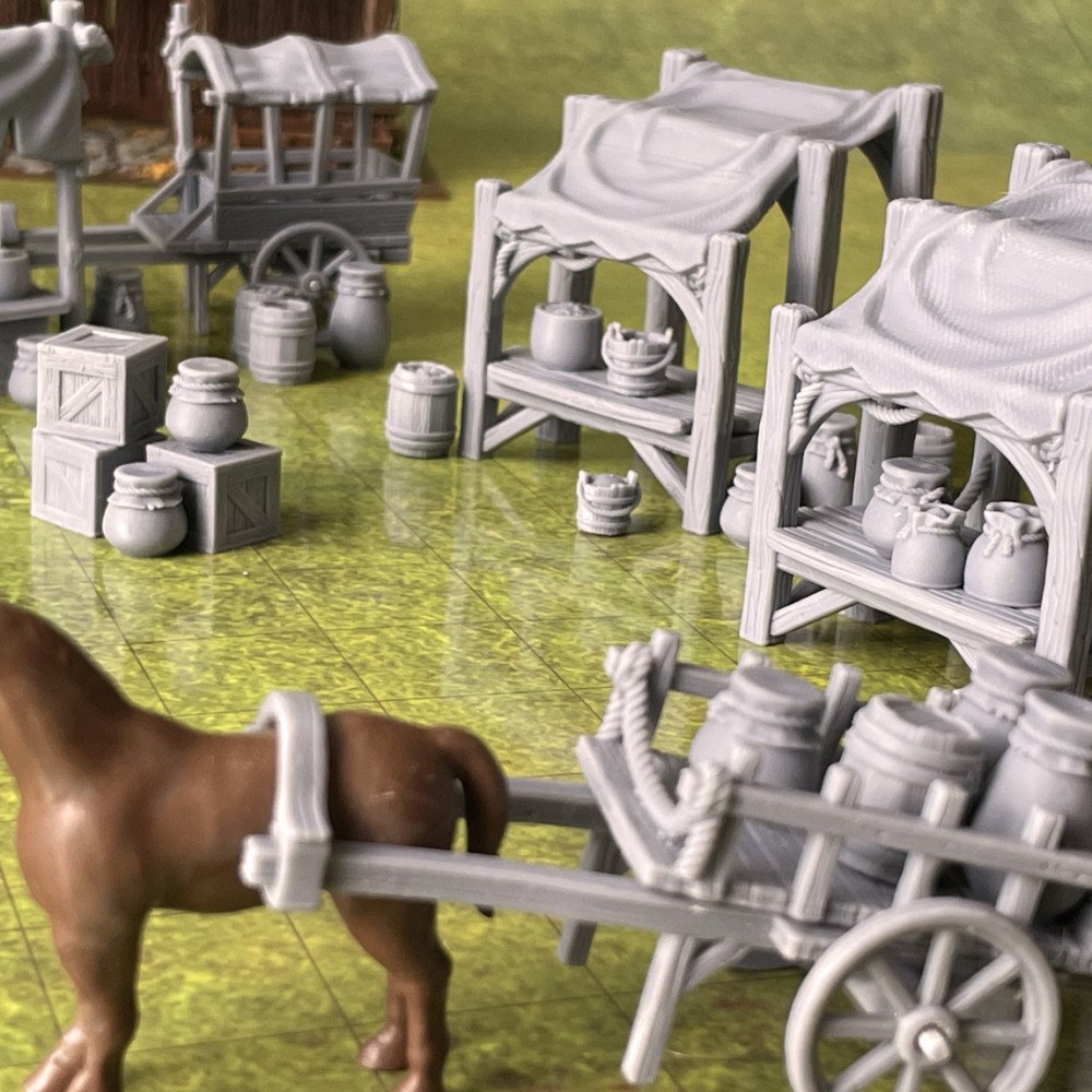 Market Props Set 3D Print Model in Terrain 3DExport