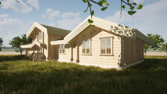 Wood house 3D Model in Buildings 3DExport