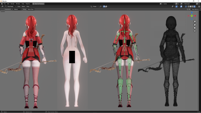 Archer girl - Realistic Female Character - Blender Eevee 3D Model in ...