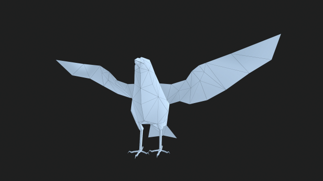 Animated low poly crow 3D Model in Bird 3DExport