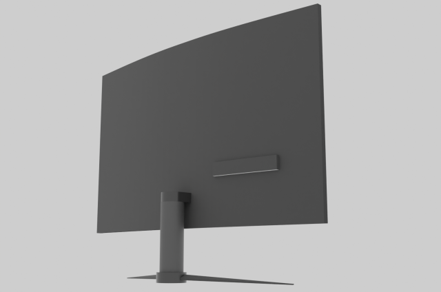 Monitor 3D Model in Computer 3DExport