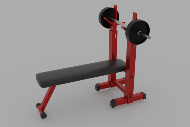 Barbell 3D Model in Hall 3DExport