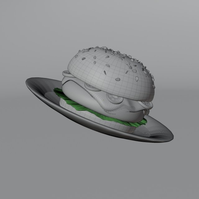 Burger 3D Model in Meat 3DExport