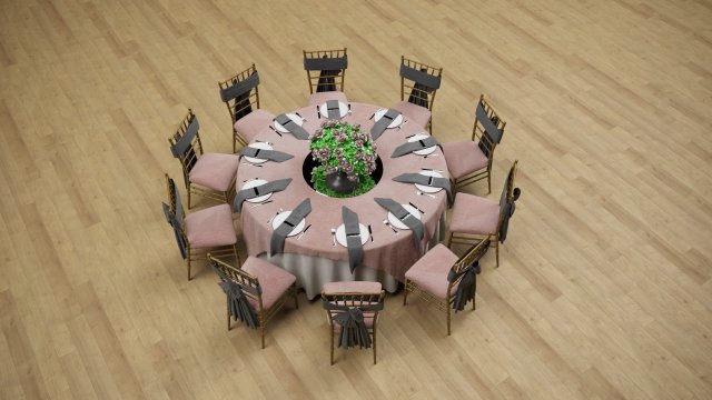 3D Wedding Dinner Table 3D Model in Table 3DExport