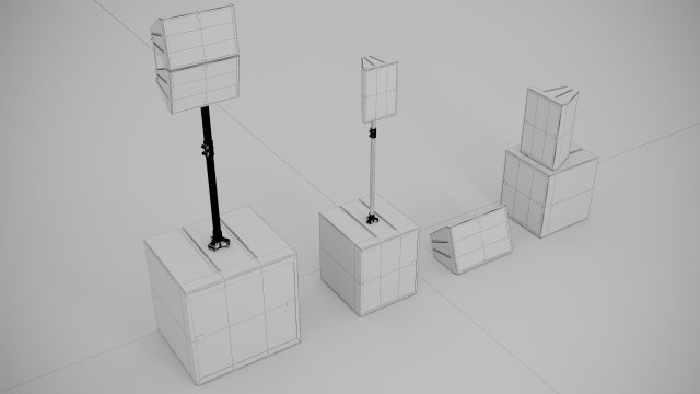 Concert Sound System 3D Model in Audio 3DExport