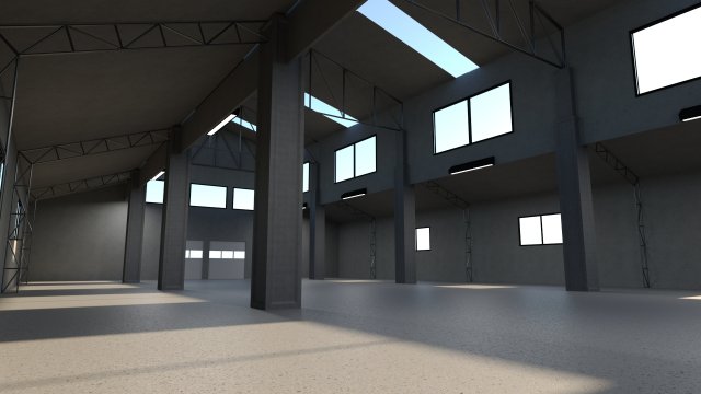 Warehouse Interior 3D Model in Store Spaces 3DExport