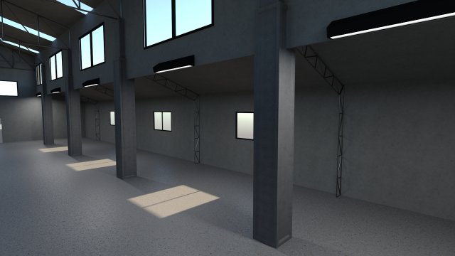 Warehouse Interior 3D Model in Store Spaces 3DExport