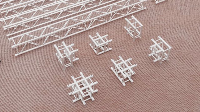 Stage Constructions Elements Truss 3D Model in Parts 3DExport