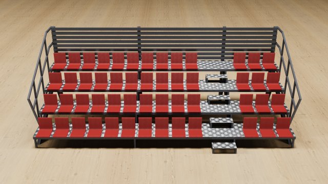 Tribune 3D Model in Stadium 3DExport