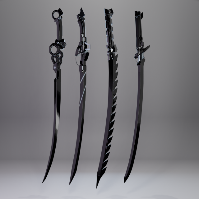 Classic katana in futuristic style 3D Модель in Научная фантастика 3DExport