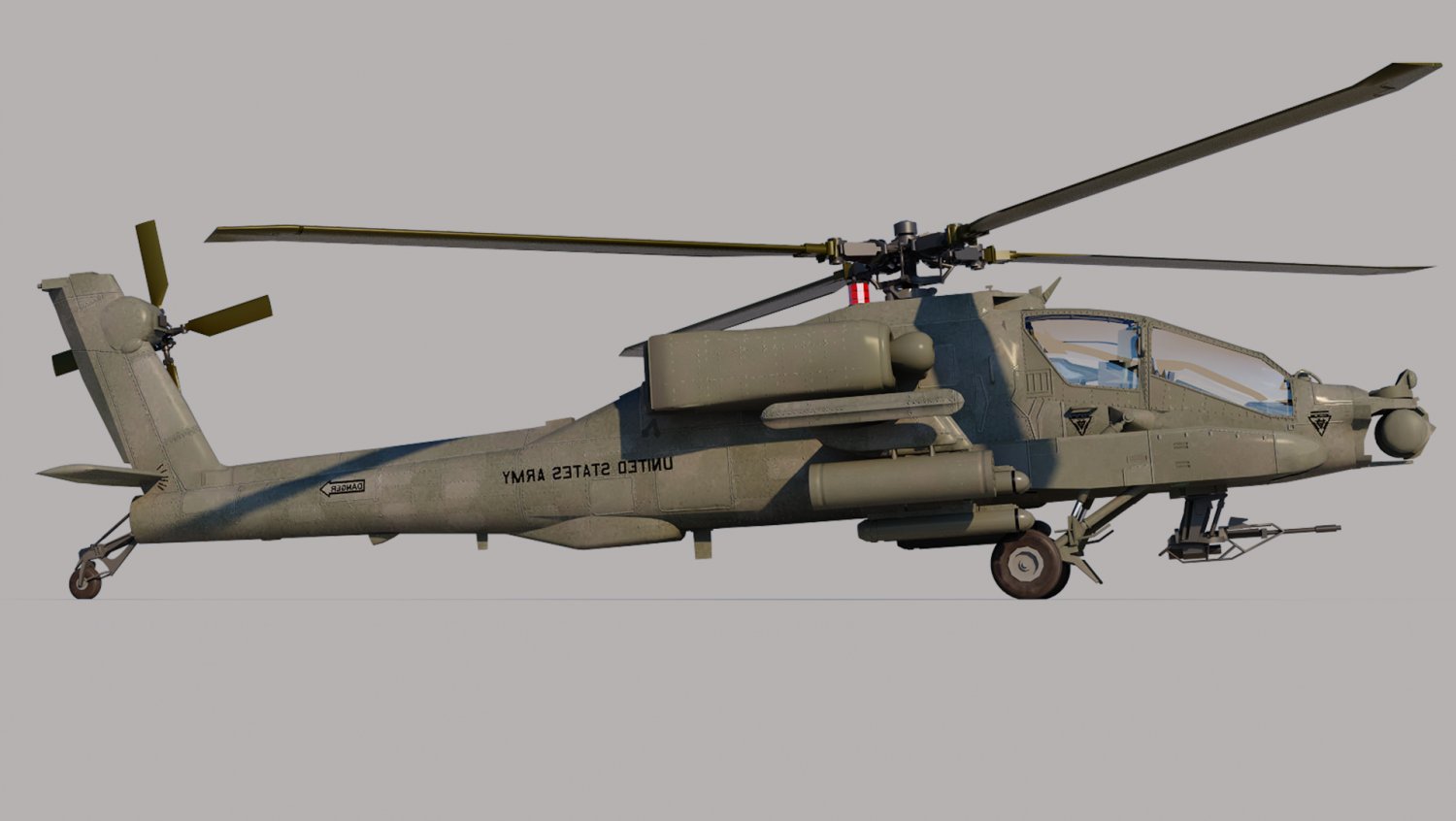 Apache Helicopter Side View