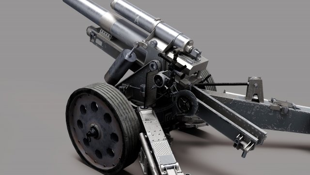 Howitzer 15cm SFH18 3D Model in Artillery 3DExport