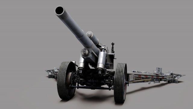 Howitzer 15cm SFH18 3D Model in Artillery 3DExport
