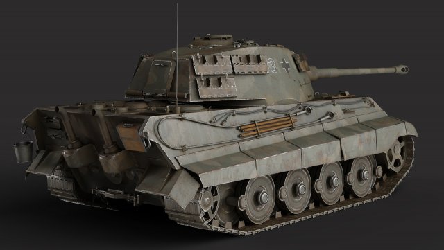 Tiger 2 Tank 3D Model in Tank 3DExport