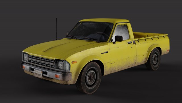 Old Toyota Pickup 3D Model in Old Cars 3DExport