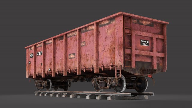Open wagon 3D Model in Train 3DExport