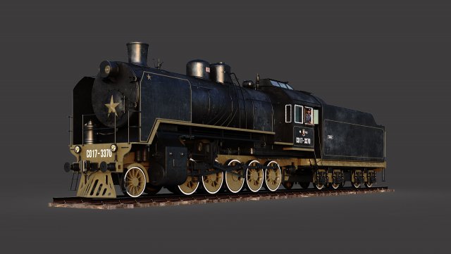 Steam locomotive - 17 3D Model in Train 3DExport