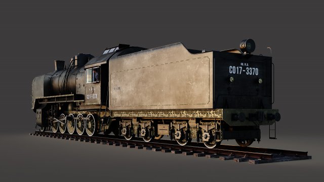 Steam locomotive - 17 3D Model in Train 3DExport