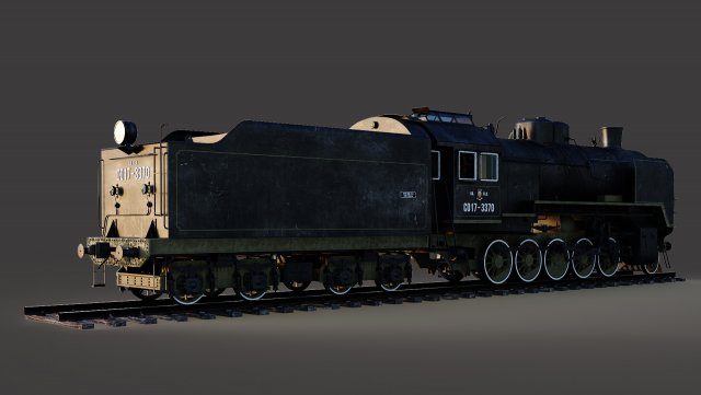 Steam locomotive - 17 3D Model in Train 3DExport
