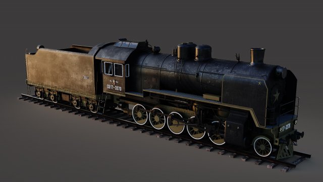 Steam locomotive - 17 3D Model in Train 3DExport