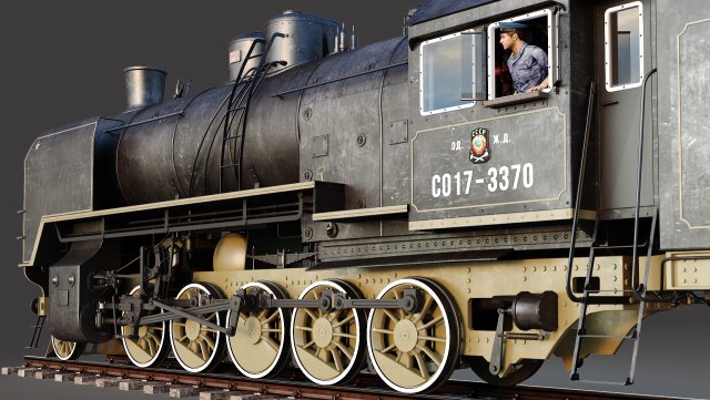 Steam locomotive - 17 3D Model in Train 3DExport