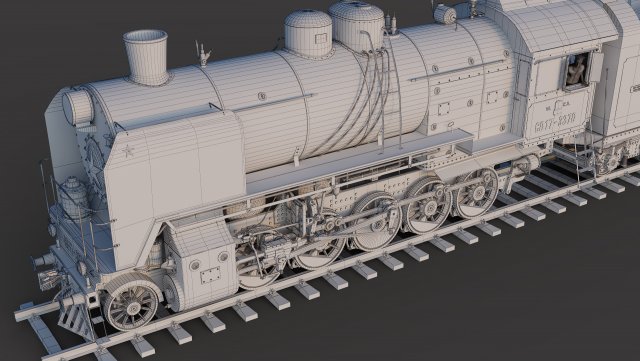 Steam locomotive - 17 3D Model in Train 3DExport