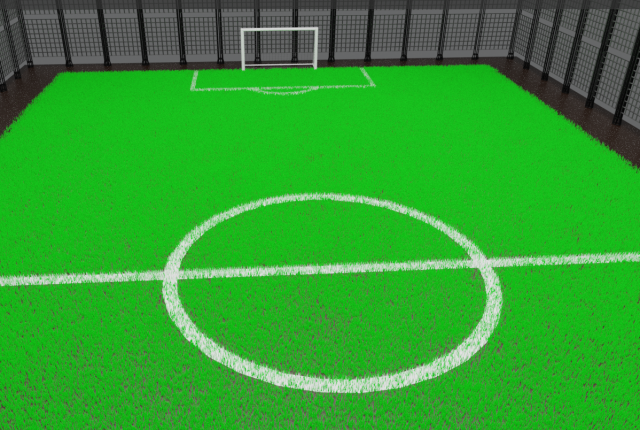 Mini football field with artificial grass 3D Model in Playground 3DExport