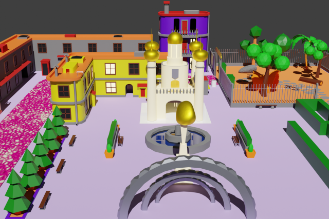 Environment pack Low-poly Game location Map Low-poly 3D Model in ...