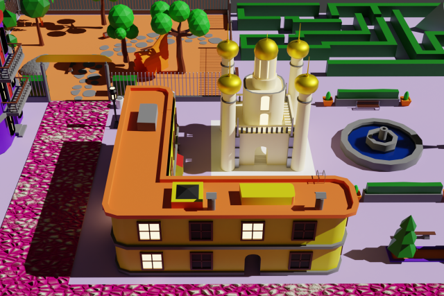 Environment pack Low-poly Game location Map Low-poly 3D Model in ...