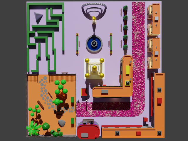 Environment pack Low-poly Game location Map Low-poly 3D Model in ...